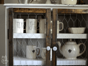 DIY Farmhouse Style Pie Safe - From Dresser to Pie Safe - Poofy Cheeks