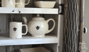 DIY Farmhouse Style Pie Safe - From Dresser to Pie Safe - Poofy Cheeks