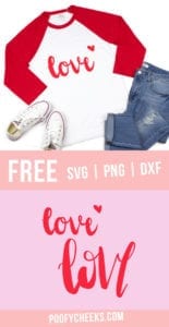 Valentine Cut File Freebie - Love Cut File - SVG, DXF, PNG
