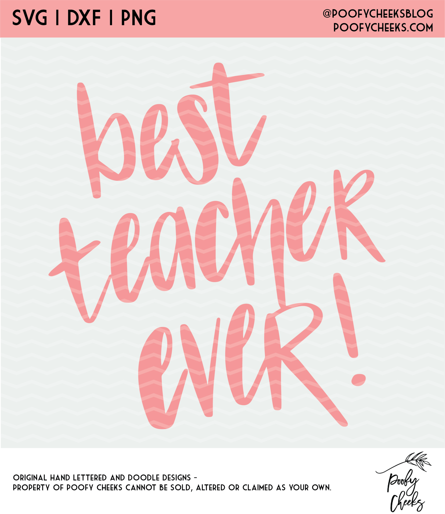 Best Teacher Ever Cut File - Teacher Appreciation - SVG, DXF and PNG
