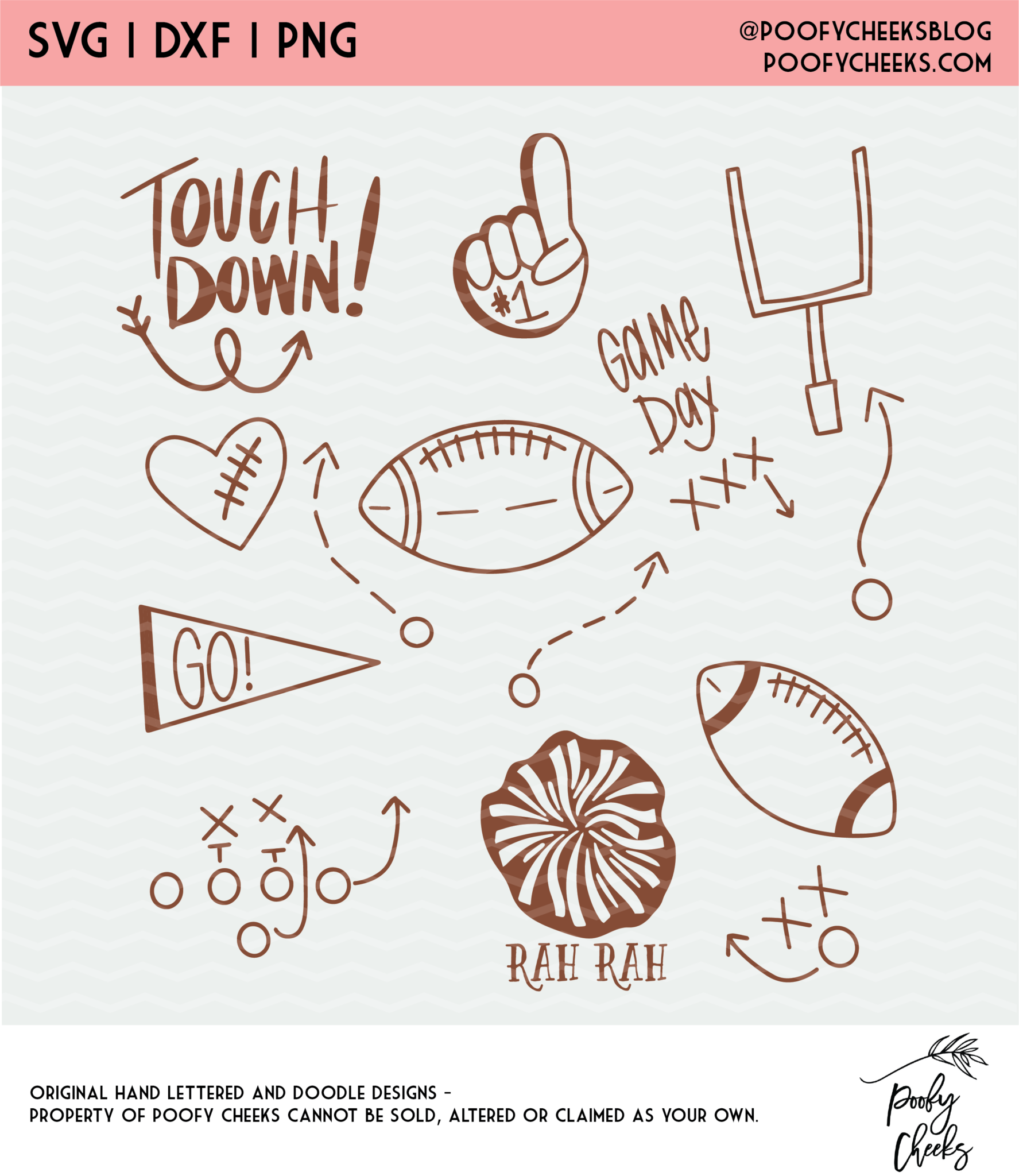 Football Cut File SVG, DXF and PNG for Silhouette and Cricut