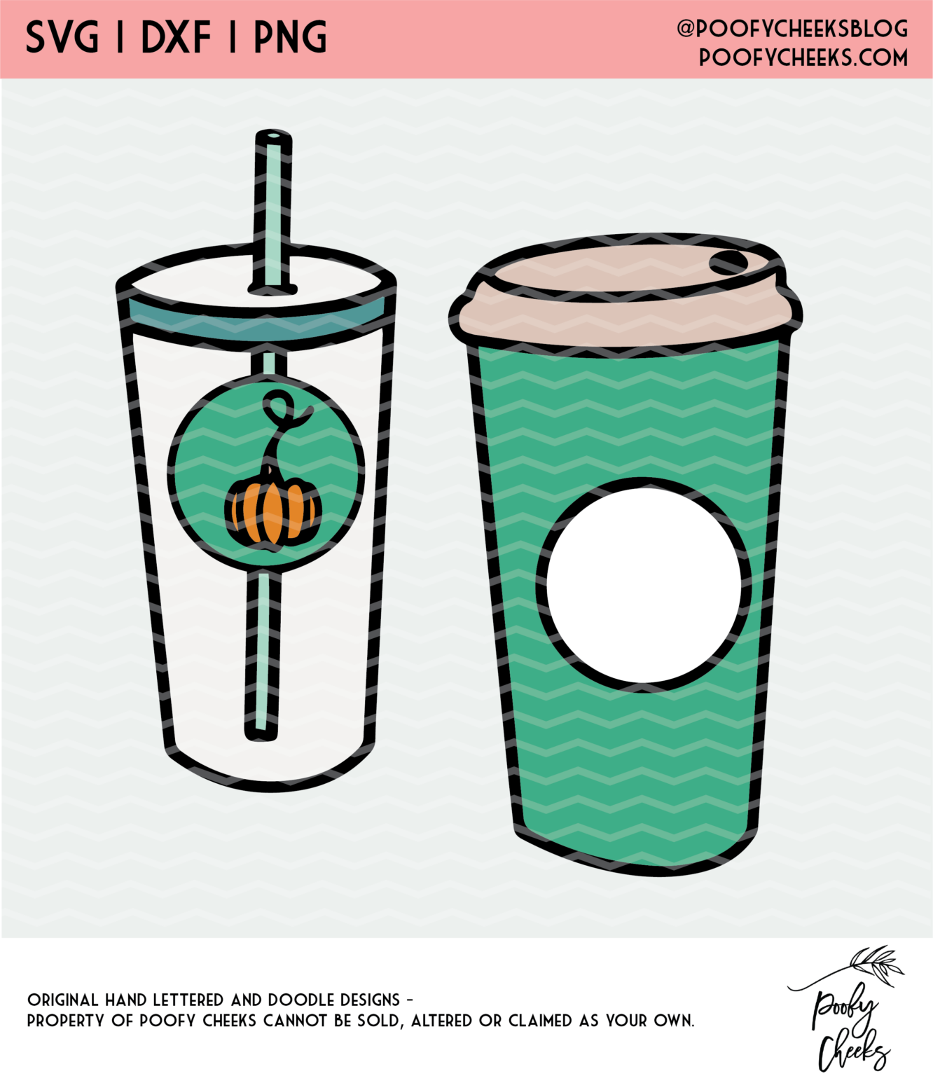 Coffee Cup PNG, SVG, DXF - Cut Files for Cricut and Silhouette