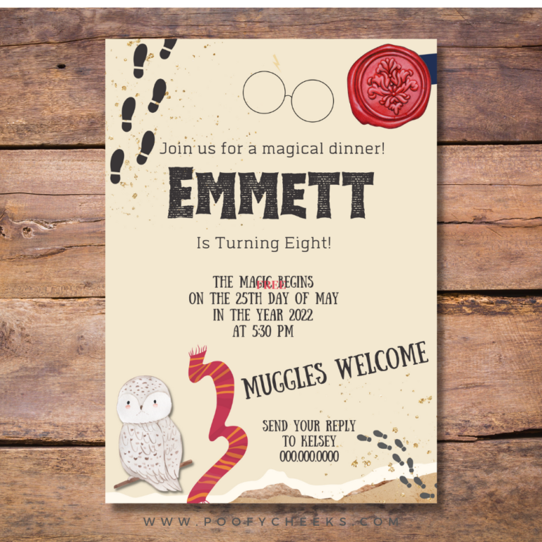 Free Harry Potter Party Invitation Printable - Editable Canva Template