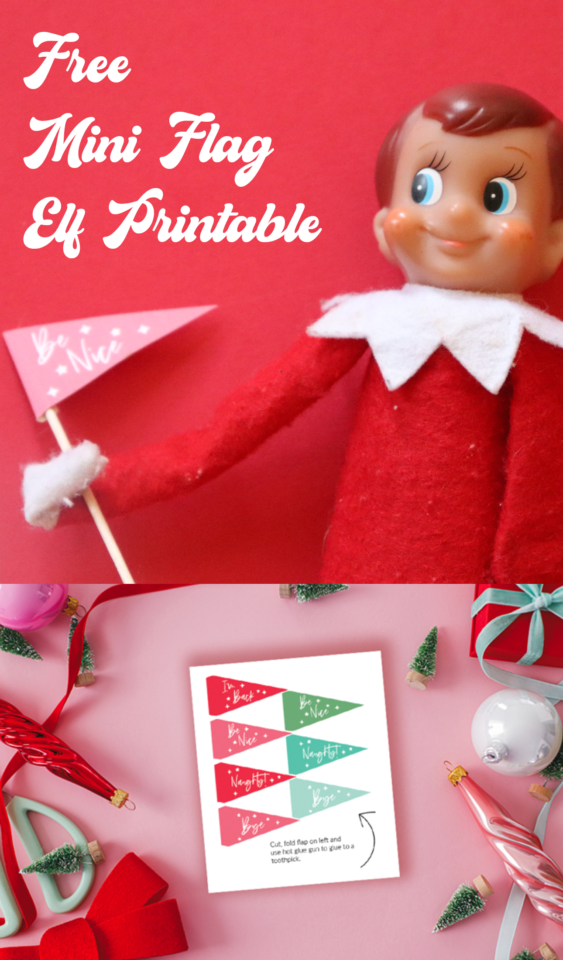 Cute Mini Printable Elf Flags - Poofy Cheeks