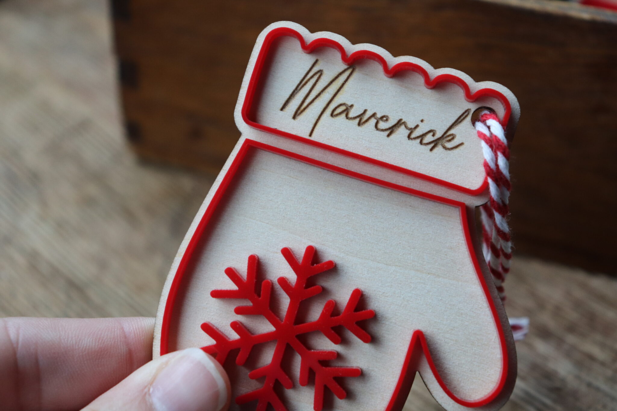 Free Mitten Ornament SVG and DXF Cut File - Poofy Cheeks